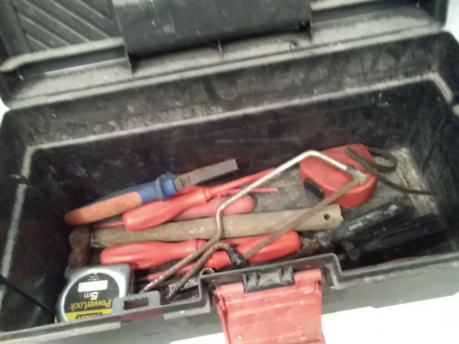 lot 180 tool box & contents, hammer drill & garden socket – Hill's ...